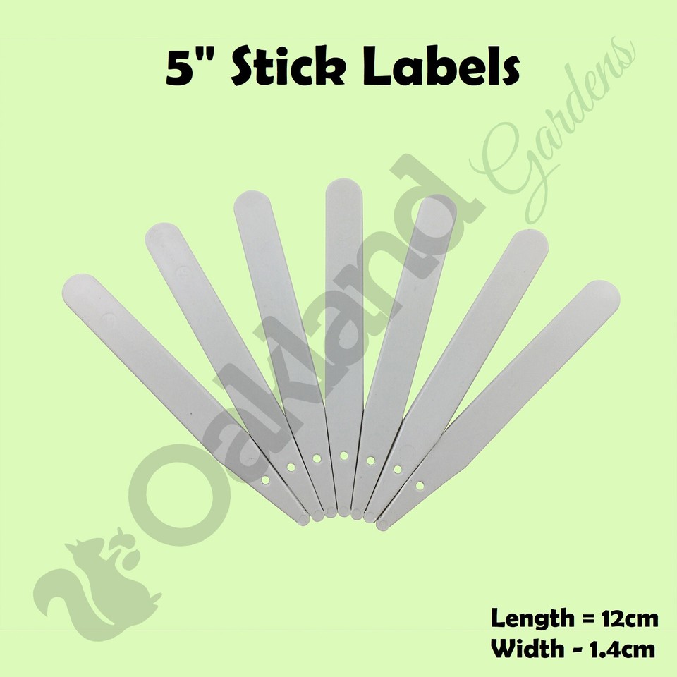 Seed Plant Labels 4" 5" 6" 8" White Plastic Stick In Tray Garden Marker ...