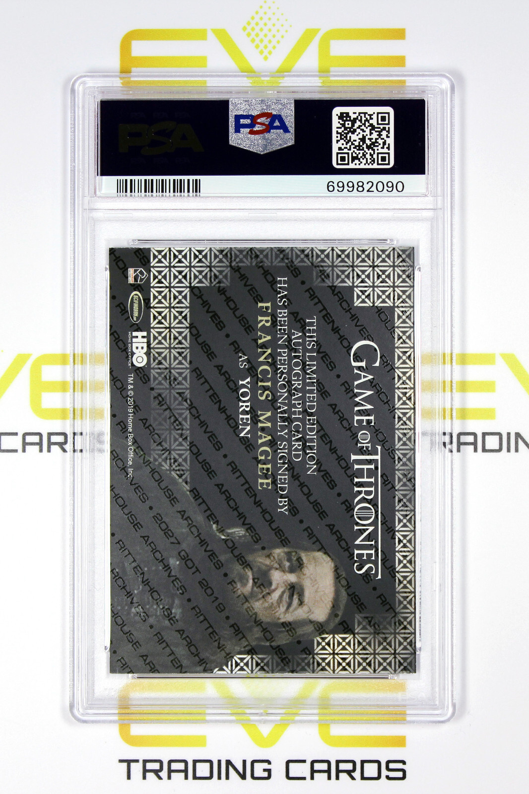 Graded Game of Thrones Autographed Card - 2020 Francis Magee as Yoren ...