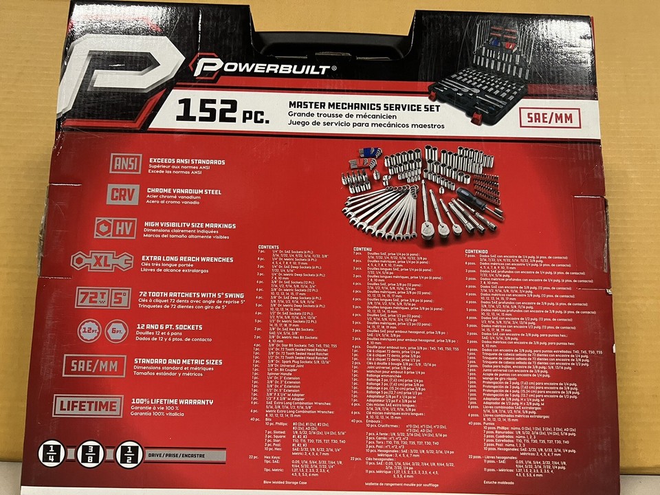 Powerbuilt 642453 Master Mechanic's Service Tool Set, 152 Pc. | eBay