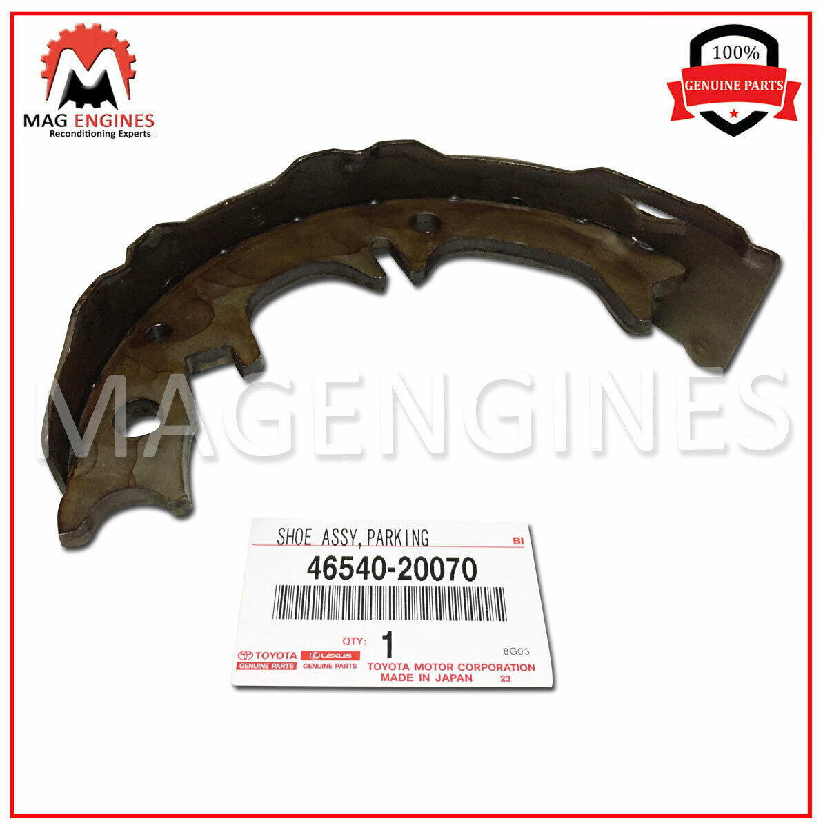 46540-20070 GENUINE OEM SHOE ASSY, PARKING BRAKE NO.1, RH/LH 4654020070 ...