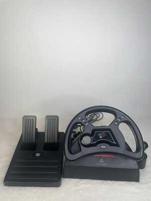 Mad Catz Racing Analog Steering Wheel and Pedals for Playstation 1 PS1 ...