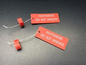 1 pair of AIRCRAFT CIRCUIT BREAKERS (C/B) LOCKOUT RINGS w/ Inoperative ...