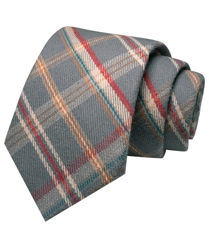 3.15“ Cotton Tie Plaid Striped Business Wedding Necktie for Men(8cm) Grey/Red7 | eBay
