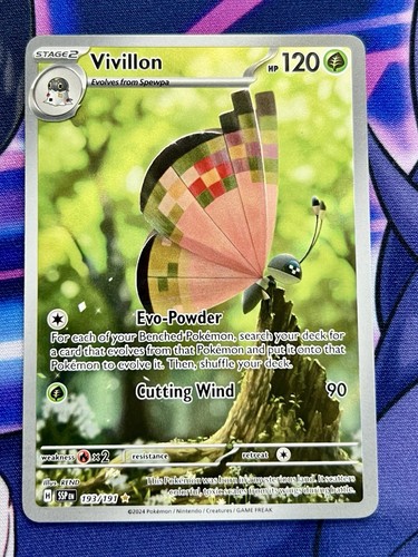 Pokemon Vivillon 193/191 Surging Sparks Illustration Rare Card Near ...