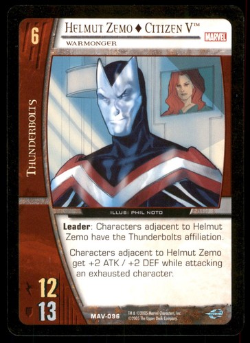 Helmut Zemo Citizen V Warmonger MAV-096 VS System The Avengers Trading ...