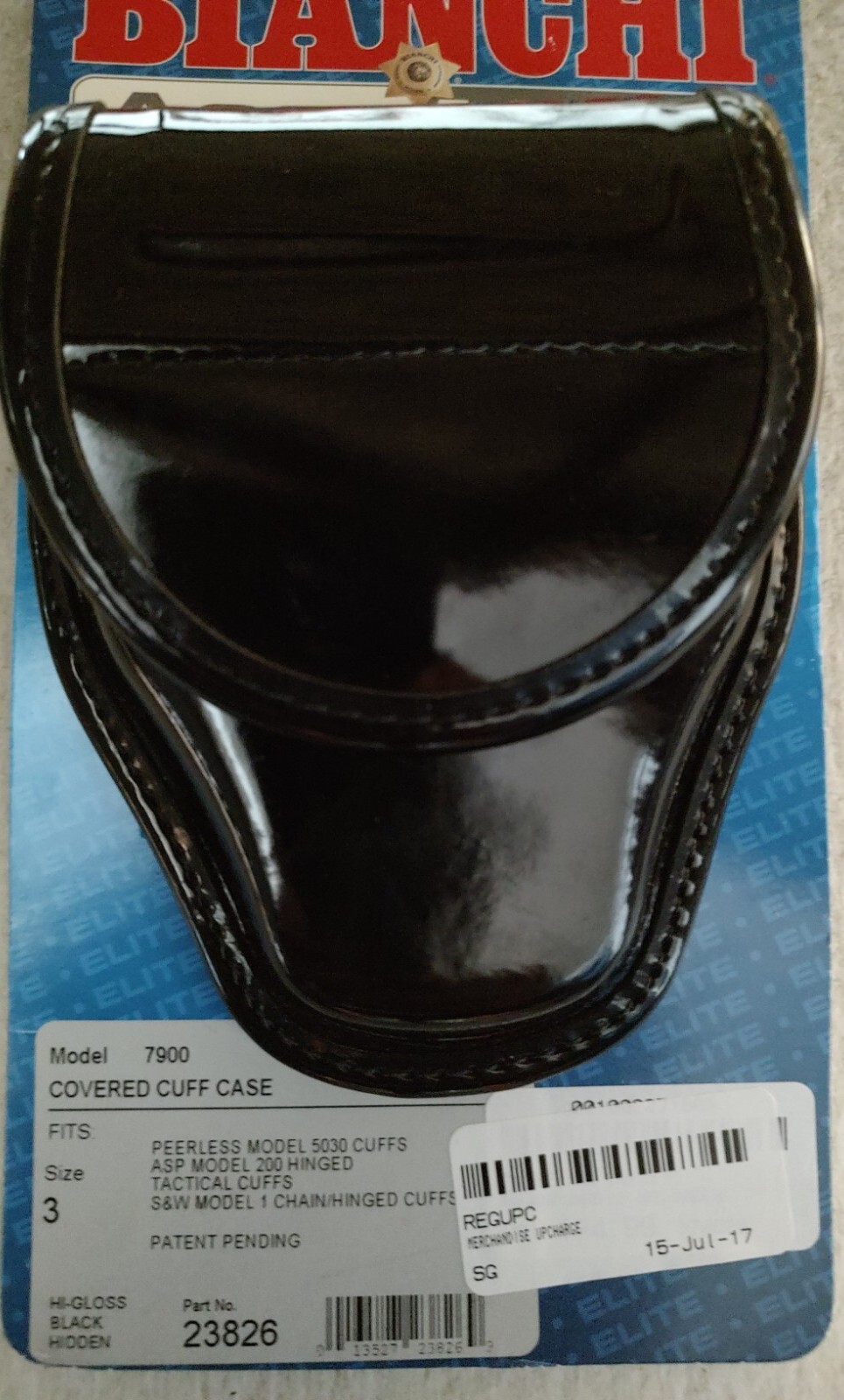 NEW Bianchi 7900 Covered Cuff Case Hi-Gloss Black W/Hidden Snap 23826 ...