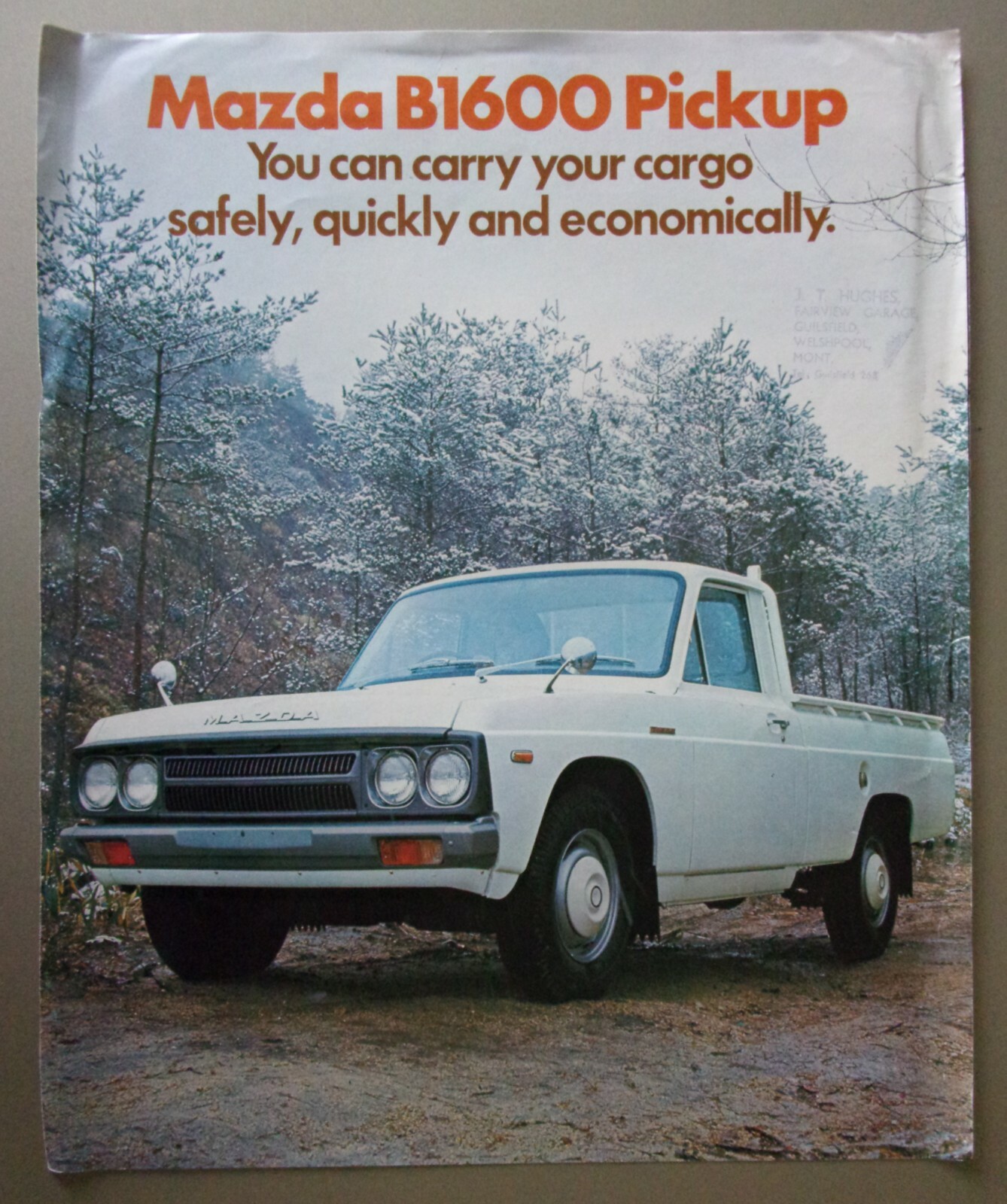 MAZDA B1600 PICK-UP orig 1973 UK Mkt Large Format Sales Brochure ...