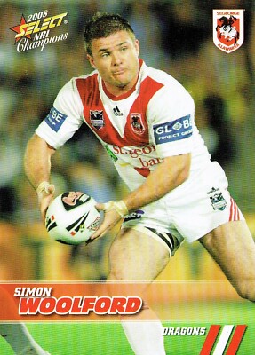 SIMON WOOLFORD 2008 SELECT NRL CHAMPIONS CARD ST GEORGE ILLAWARRA ...
