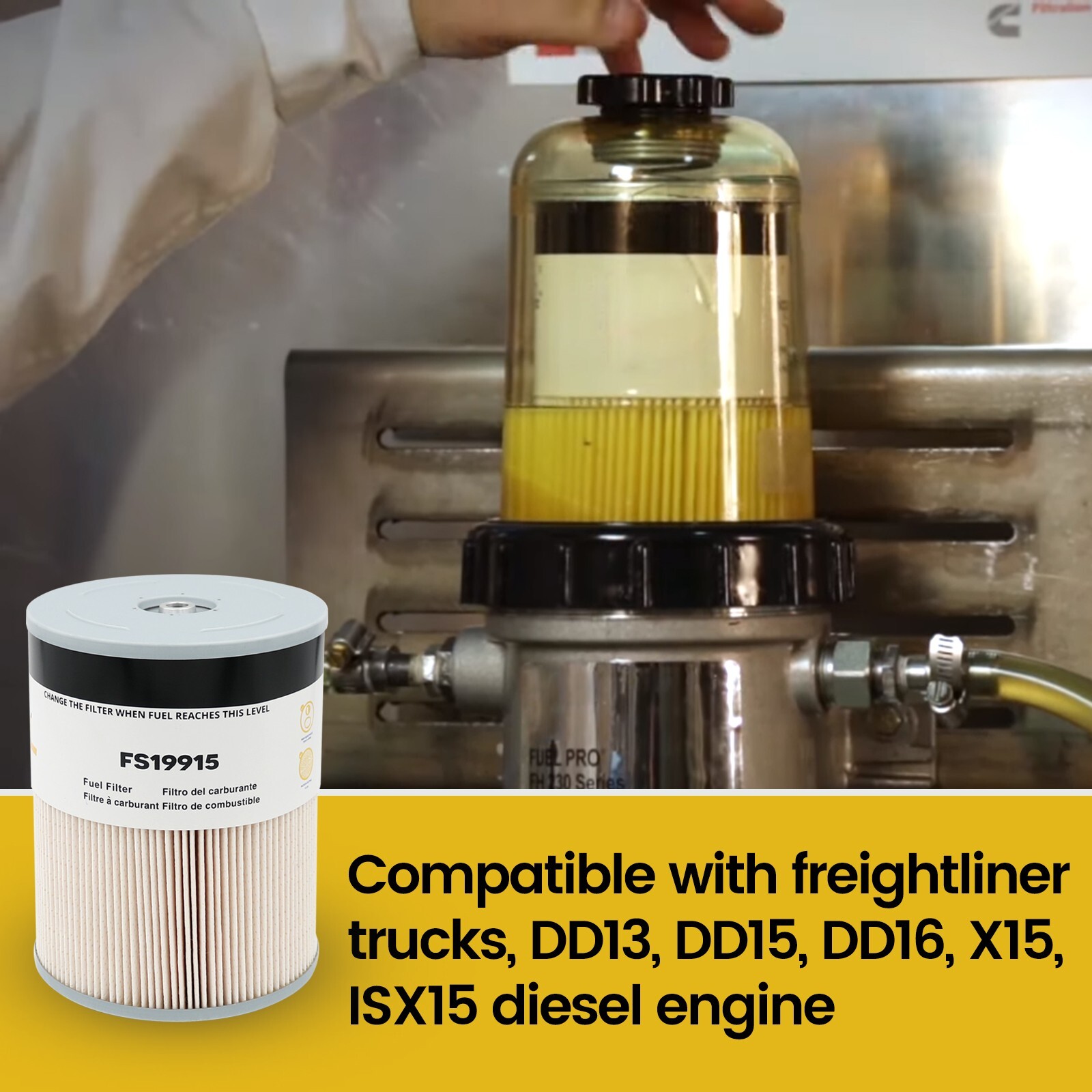 6 x FS19915 L9915F Cummins Fuel Filter with Water Separator Elemax NEW ...