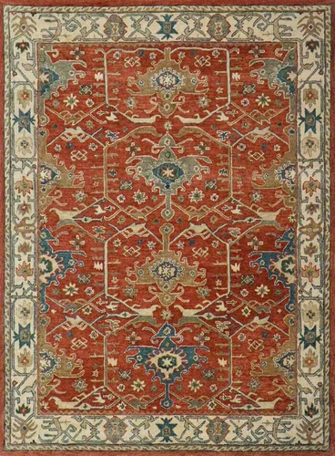 Custom 9x14 ft 100% Wool Rug| Hand Tufted Pottery Barn Channing Red ...