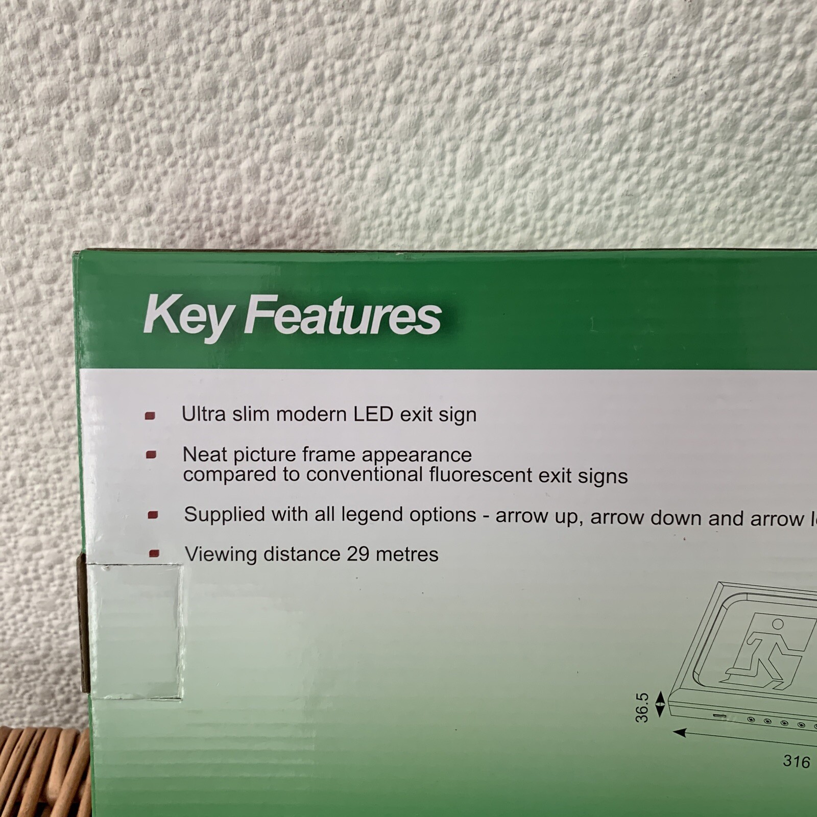Ansell Encore LED 2.6W IP20 Maintained & Non Exit Sign, Green, White ...