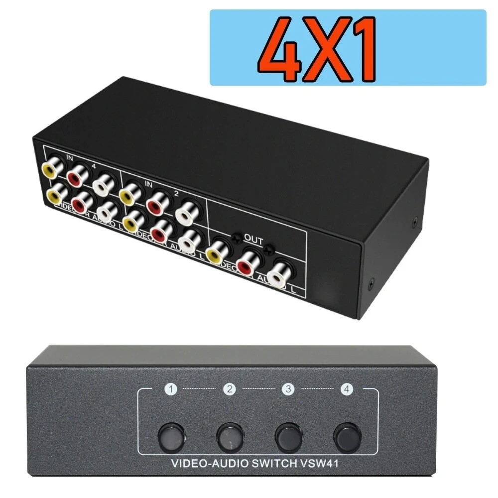 8/4/2-Port Composite RCA Switch Splitter Hub Switcher AV Switch ...