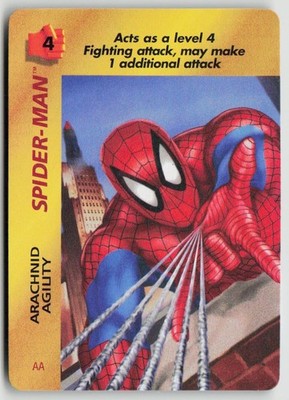 1995 Marvel OverPower Spider-Man AA Arachnid Agility Card Level 4 ...