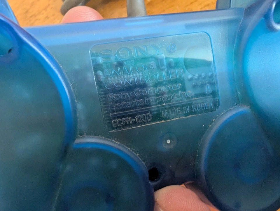Official Sony Playstation 1 PS1 Clear Ocean BLUE Dualshock Controller ...