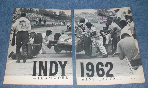 1962 Indianapolis 500 Vintage Race Highlights Article "Team Work Wins ...