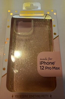 Fellowes Clear Glitter "Protective and Pretty" iPhone 12 Pro Max Case ...