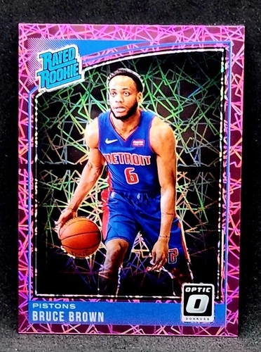 Bruce Brown RC 2018 Donruss Optic Rated Rookies Pink Velocity Prizm /79 ...