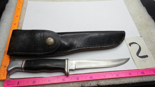 Buck 105 Knife Rare Inverted 2 Line 1968-1972 Fixed Blade W/ Sheath #2 ...