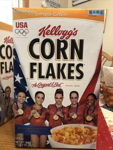 Fierce Five USA Gymnastics Corn Flakes Olympics 2012 Cereal Box Sealed ...