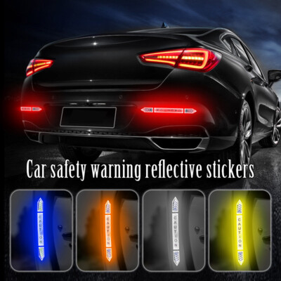 4PCS Universal Car Door Open Sticker Reflective Tape Auto Safety ...