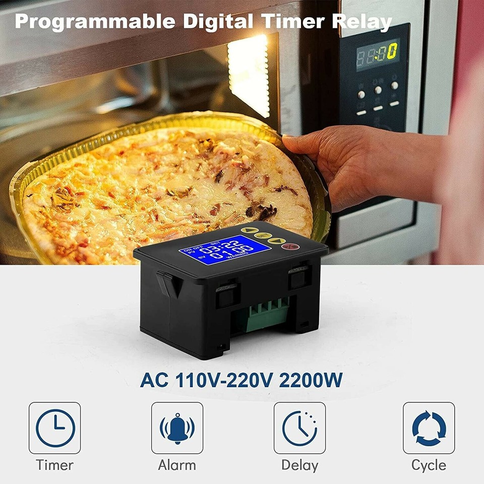 AC DC Timer Relay Microcomputer Time Controller Delay Relay Module 12V ...