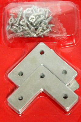 12pc Corner Mending Plate Set L shaped Corner Iron Plates 37 X 37 mm ...