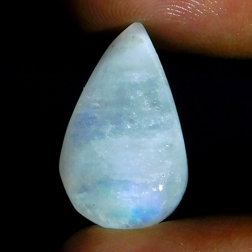 Natural Unique White Rainbow Moonstone Pear Cabochon 15.4Cts. Loose ...