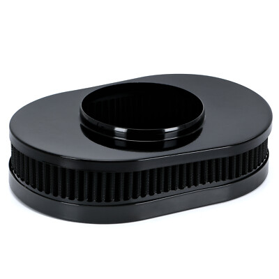Black Air Cleaner 12'' Washable Element for 5-1/8" Single Carb 4 Barrel ...