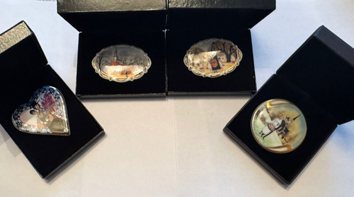P. BUCKLEY MOSS Set Of 4 BROOCH PINS Pendants IN BOXES Amish Life | eBay