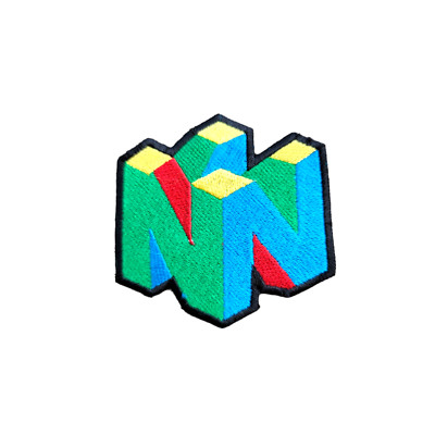 Embroidered N64 Modern Classic Gaming Colored Logo Iron On Sew On ...