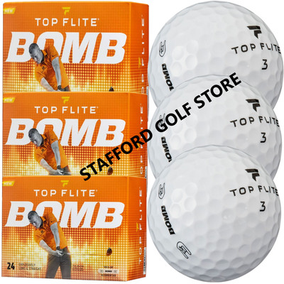 Top Flite BOMB Long Drive White Golf Balls - 24/48/72 Pack - FREE ...