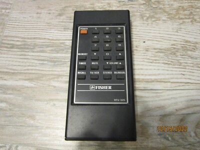 FISHER Studio Standard RTV-325 OEM Original Remote for TV/VCR Tested ...