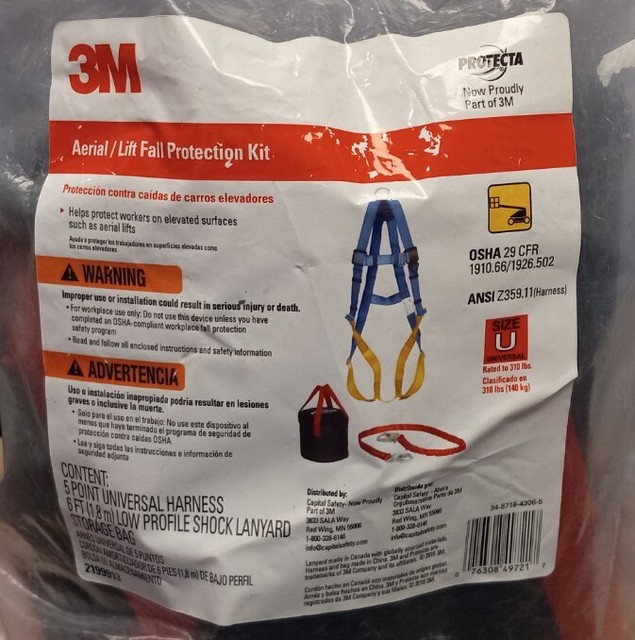 3M Aerial Lift Fall Protection Kit 2199913 OSHA Approved for sale ...