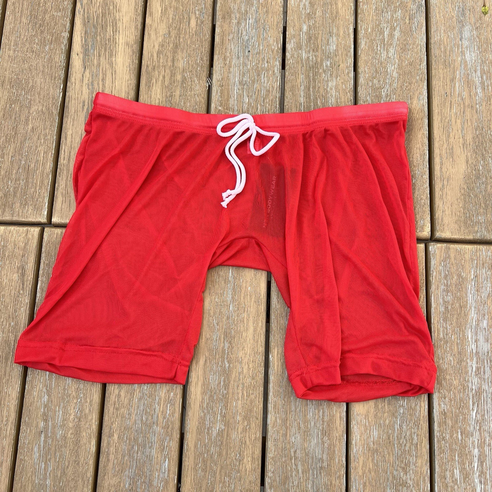 N2N Bodywear Men red Freedom Sheer lounge Jammer biker shorts size S L ...