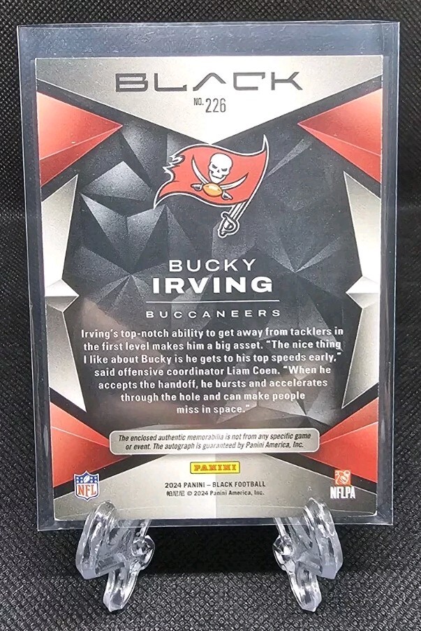 2024 Panini Black Bucky Irving RPA 3/10 Buccaneers Premium Patch Auto ...