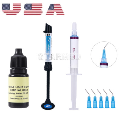 Dental Universal Light Cure Composite Resin A2 /Etching Gel/Bonding ...