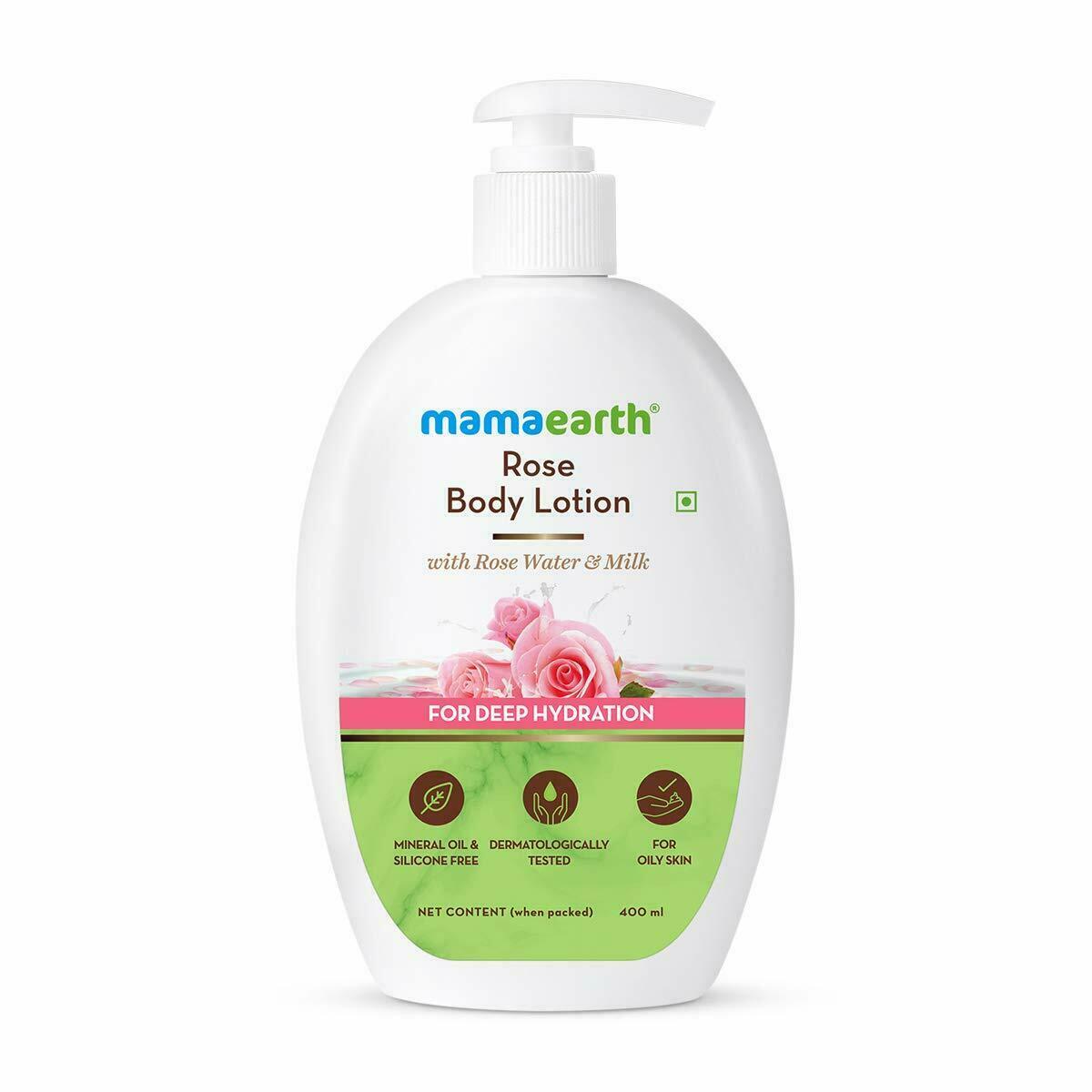 Mamaearth Rose Body Lotion with Rose Water and Milk For Deep Hydration ...