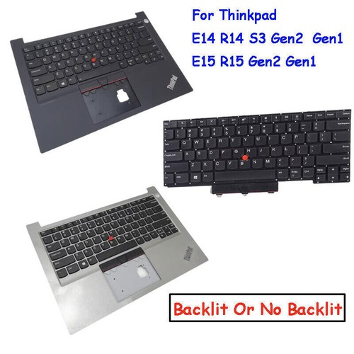 Palmrest w/Backlit Keyboard for Lenovo ThinkPad E14 R14 S3 E15 R15 Gen2 ...