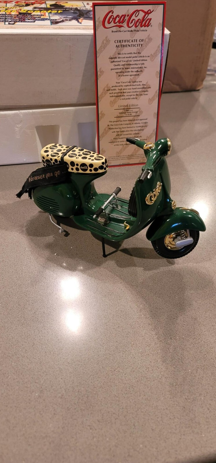 COCA COLA 1/6 SCALE DIECAST LIMITED EDITION GREEN MINIATURE MOTOR ...