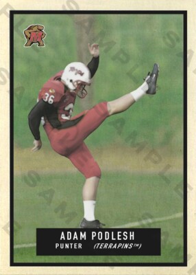 Adam Podlesh Custom Art Football Card 1951 Topps Magic Design Terps ...