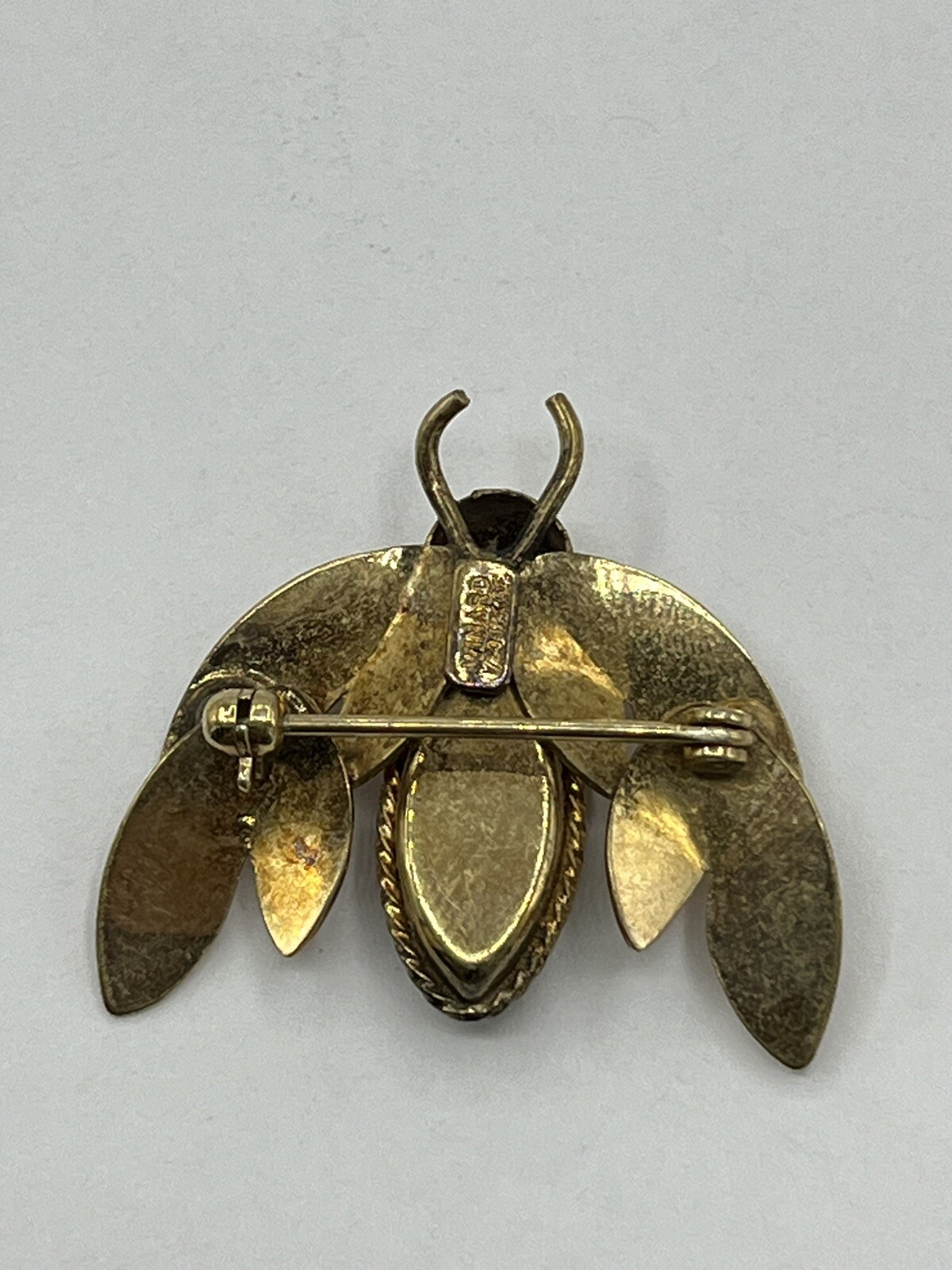 Vintage WINARD 12k Gold Filled Bee Bumble Bee Carved Jade Brooch Pin ...