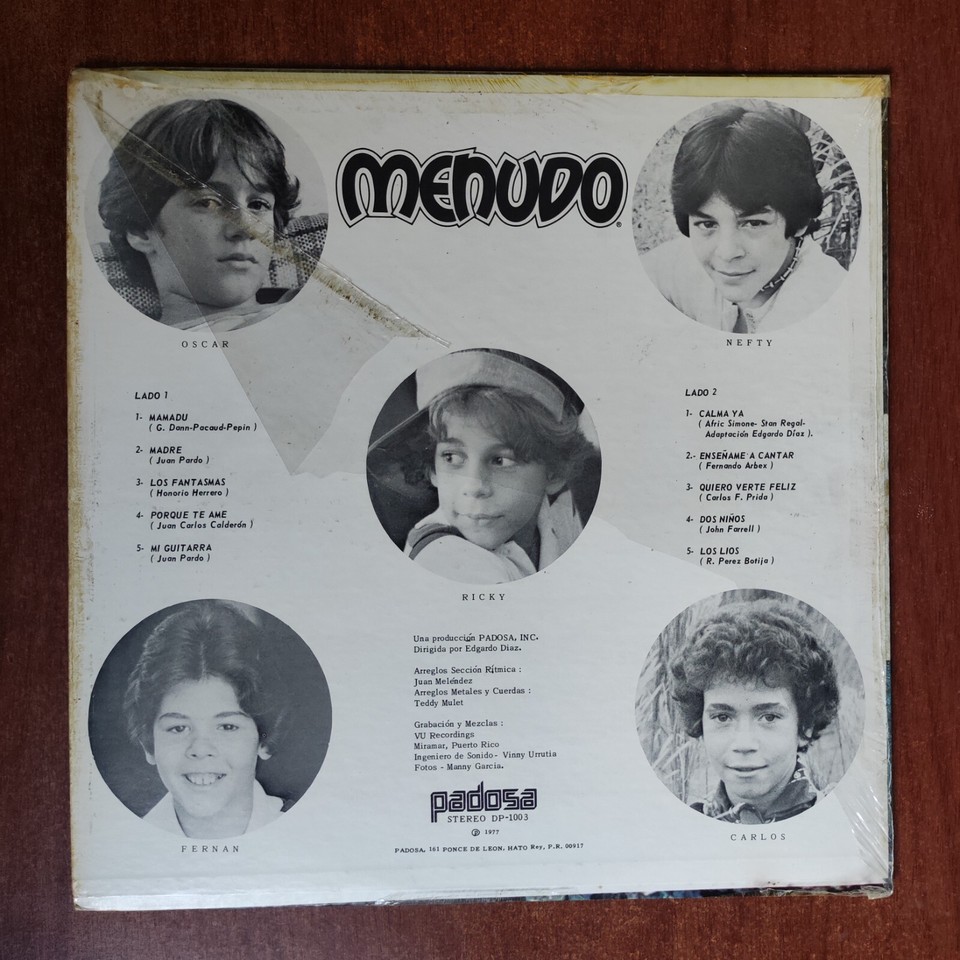 Menudo ‎– Los Fantasmas [1977] Vinyl LP Latin Pop Ballad Padosa Inc ...