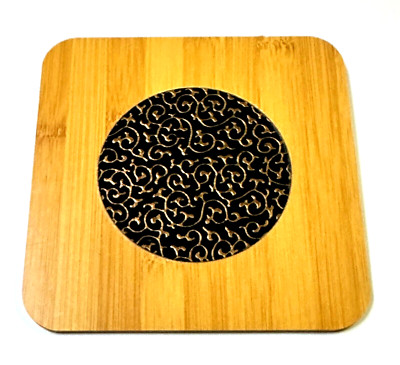 2X Natural Bamboo Heat Insulation Hot Pad Pot Coffee Bowl Tea Pan ...
