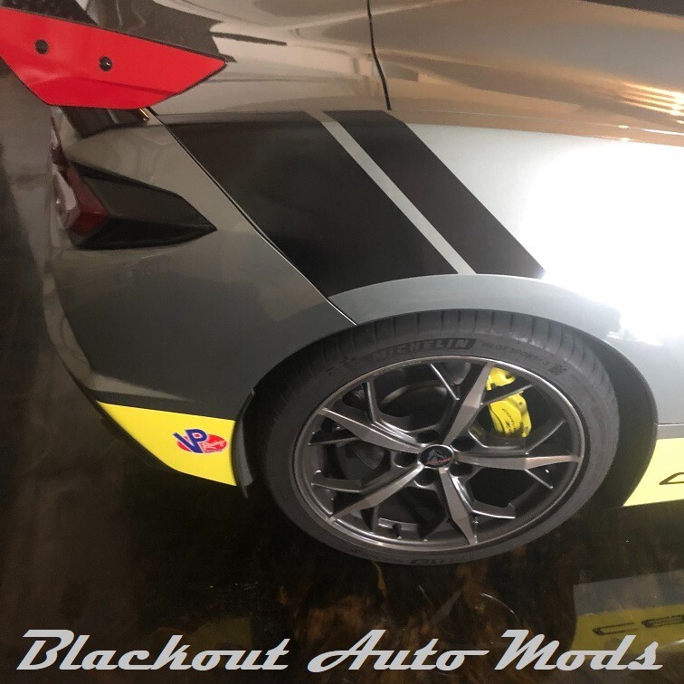 2020-2023 C8 Corvette Stingray Rear Quarter Hash Stripe Matte Black ...