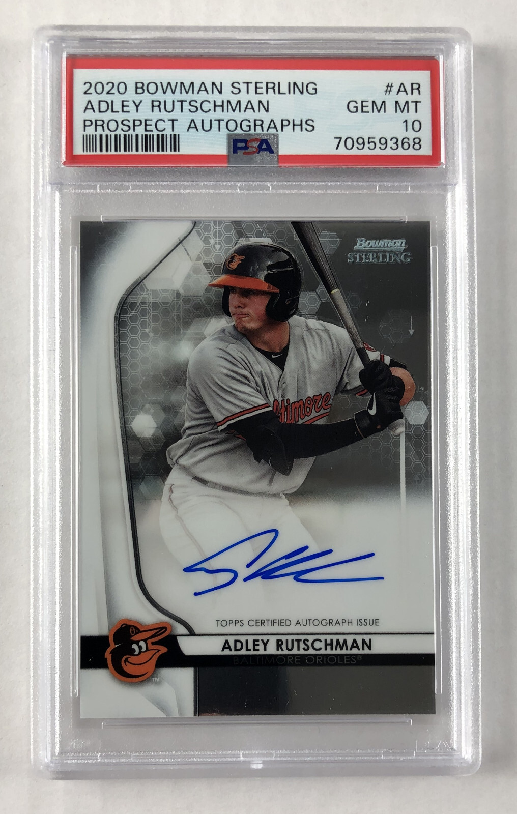 2020 Bowman Sterling Adley Rutschman #AR Prospect Autograph PSA 10 GEM ...