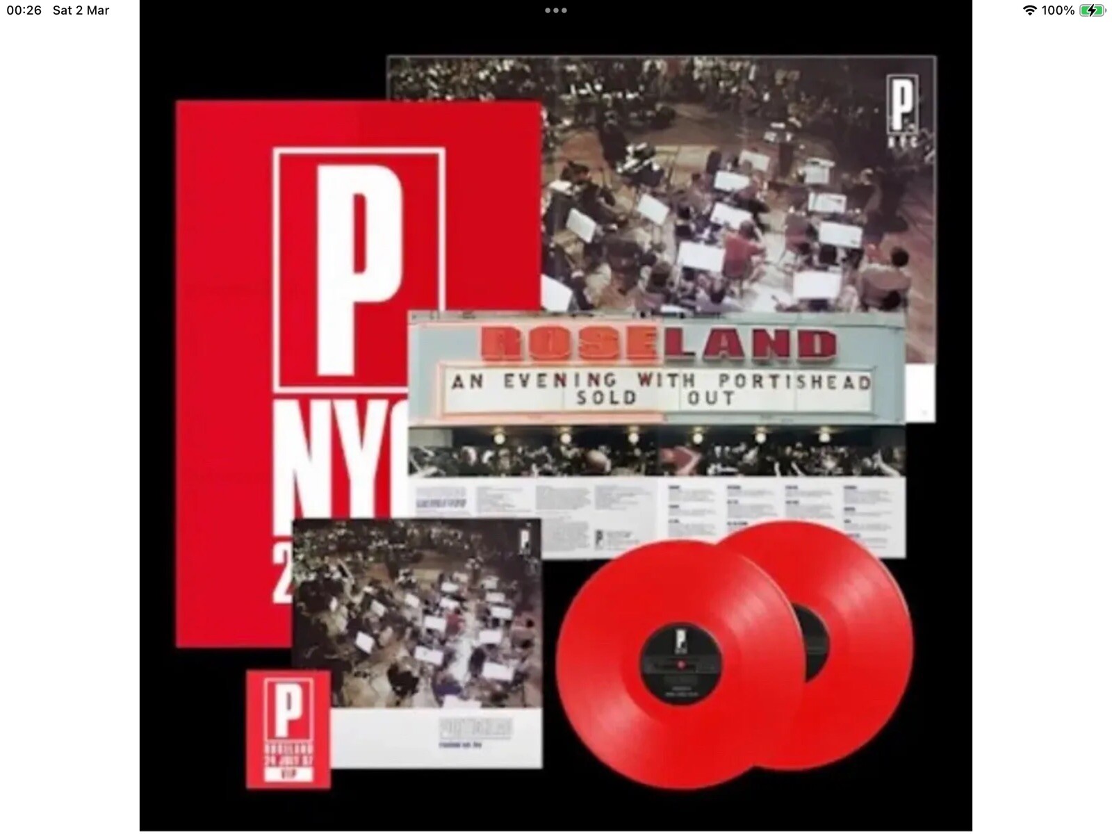 PORTISHEAD-2 X LP RED VINYL-ROSELAND NYC LIVE-25TH ANNIVERSARY-M/SEALED ...