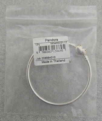 Pandora #593400C01-17 Celestial Heart Sparkling Sterling Silver Bangle ...