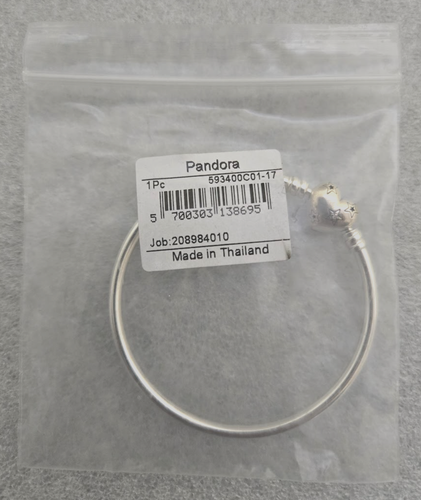 Pandora #593400C01-17 Celestial Heart Sparkling Sterling Silver Bangle ...