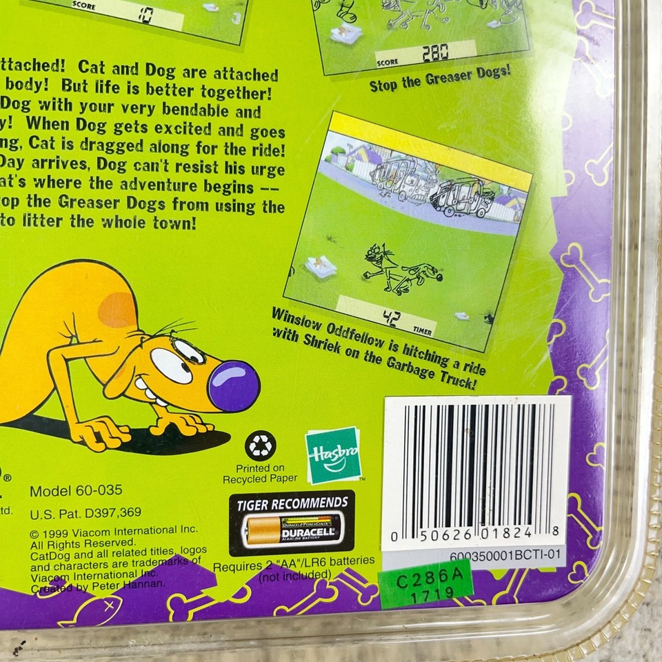 Vintage Tiger Electronics Nickelodeon Cat Dog Handheld LCD Game New ...