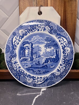 Spode England Italian Spode Design C.1816 R Domed Blue Cake Plate ...
